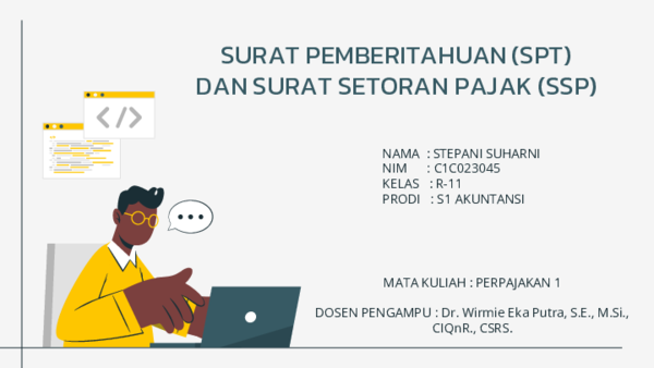 (PDF) PPT-SURAT PEMBERITAHUAN (SPT)DAN SURAT SETORAN PAJAK (SSP)
