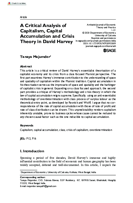 (PDF) A Critical Analysis of Capitalism, Capital Accumulation and ...