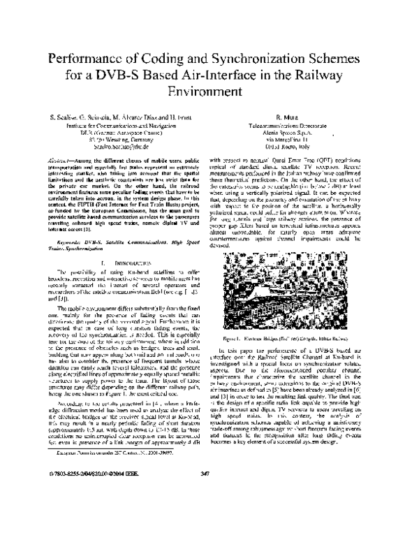 (PDF) Performance of coding and synchronization schemes for a DVB-S ...