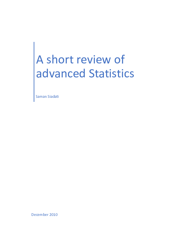 (PDF) A short review of advanced Statistics