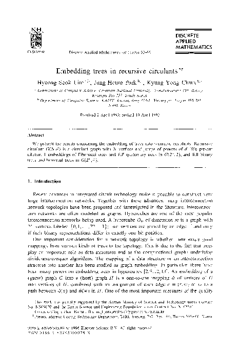 (PDF) Embedding trees in recursive circulants