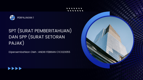 (PDF) SPT (SURAT PEMBERITAHUAN) DAN SPP (SURAT SETORAN PAJAK