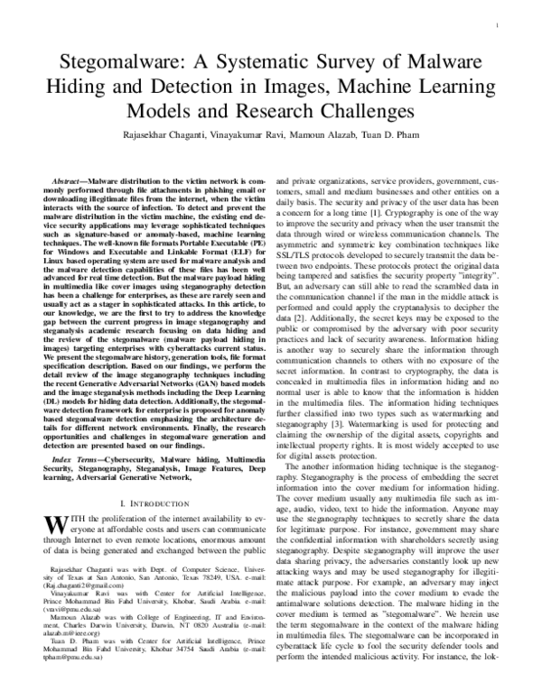 (PDF) Stegomalware: A Systematic Survey of Malware Hiding and Detection ...