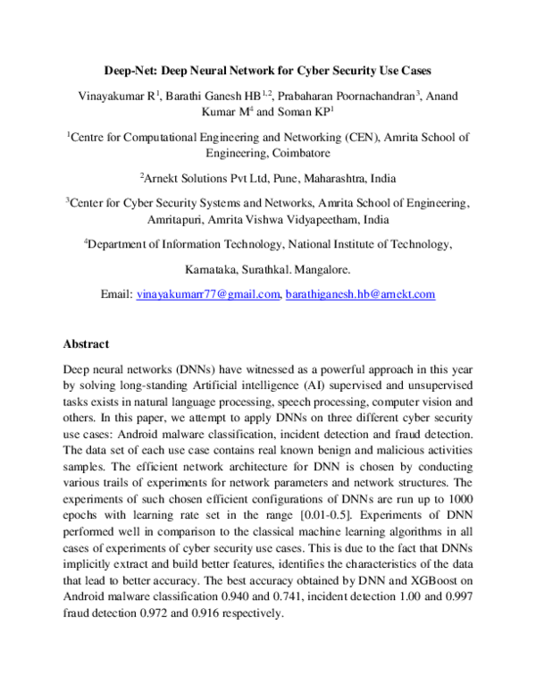 (PDF) Deep-Net: Deep Neural Network for Cyber Security Use Cases