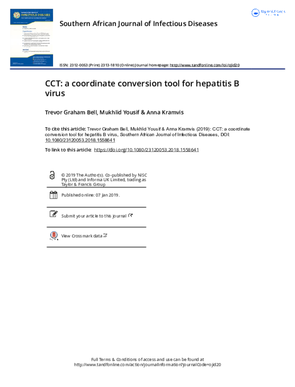 (PDF) CCT: a coordinate conversion tool for hepatitis B virus
