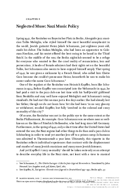 (PDF) Neglected Muse: Nazi Music Policy