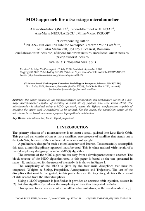 (PDF) MDO approach for a two-stage microlauncher