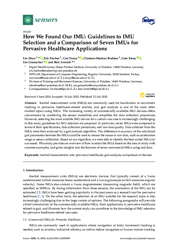 (PDF) How We Found Our IMU: Guidelines to IMU Selection and a ...