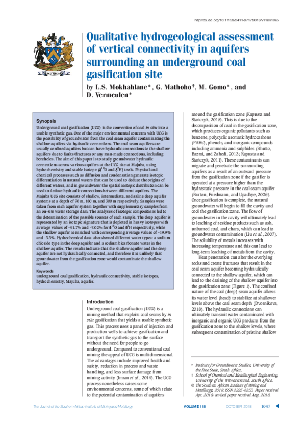 Qualitative hydrogeological assessment of vertical connectivity in ...