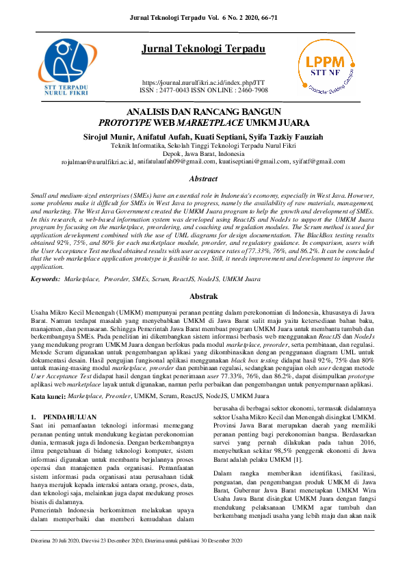 (PDF) Analisis Dan Rancang Bangun Prototype Web Marketplace UMKM Juara