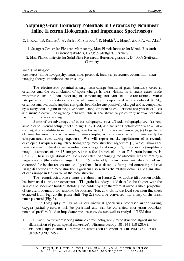 (PDF) Mapping grain boundary potentials in ceramics by nonlinear inline electron holography and ...