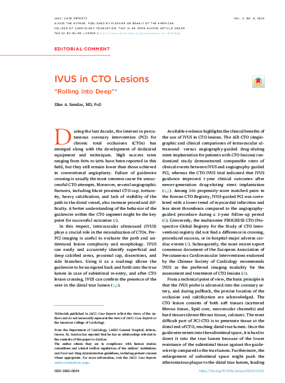 (PDF) IVUS in CTO Lesions