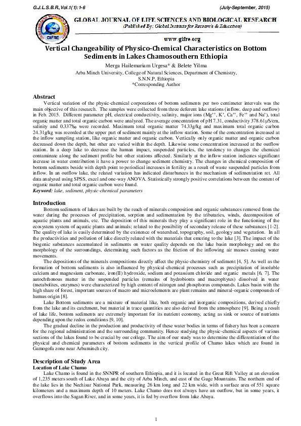 (PDF) Vertical Changeability of Physico-Chemical Characteristics on Bottom Sediments in Lakes ...