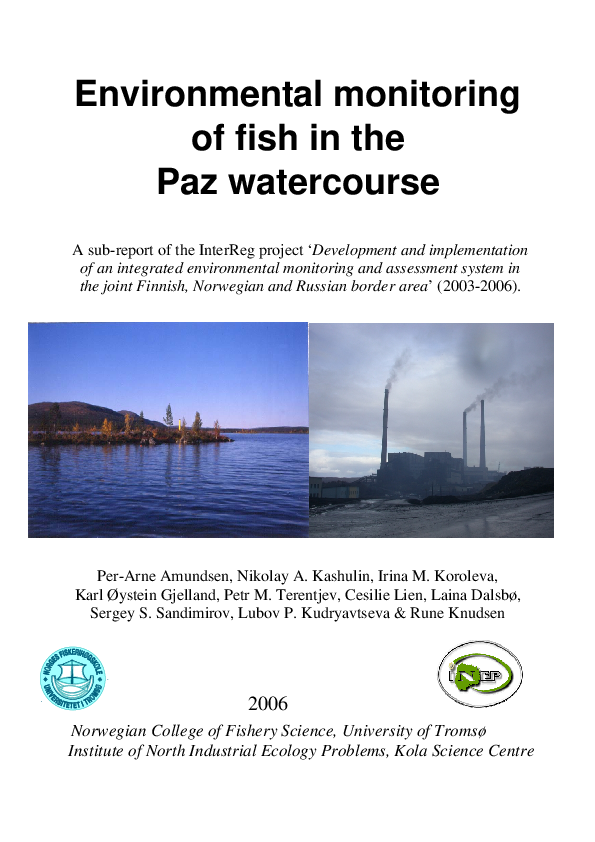 (PDF) Environmental monitoring of fish in the Paz watercourse