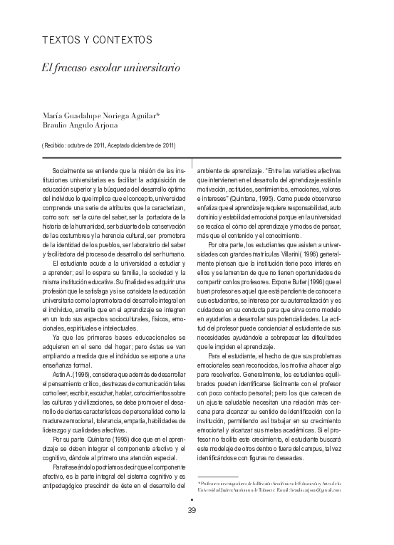 (PDF) El fracaso escolar universitario