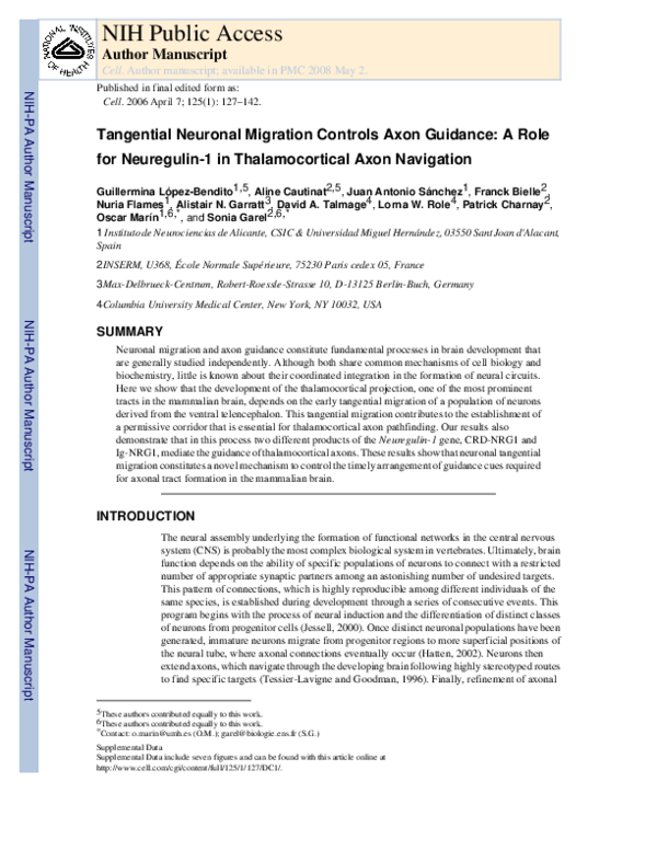 (PDF) Faculty of 1000 evaluation for Tangential neuronal migration ...