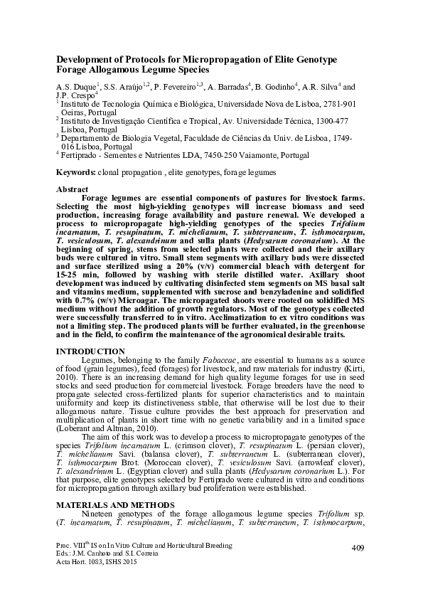(PDF) Development of Protocols for Micropropagation of Elite Genotype ...