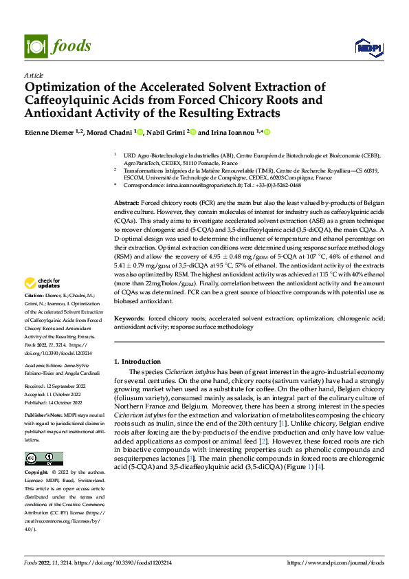(PDF) Optimization of the Accelerated Solvent Extraction of ...