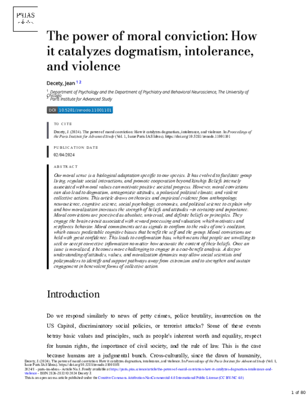 (PDF) The power of moral conviction: How it catalyzes dogmatism ...