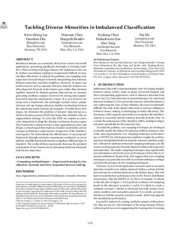 (PDF) Tackling Diverse Minorities in Imbalanced Classification