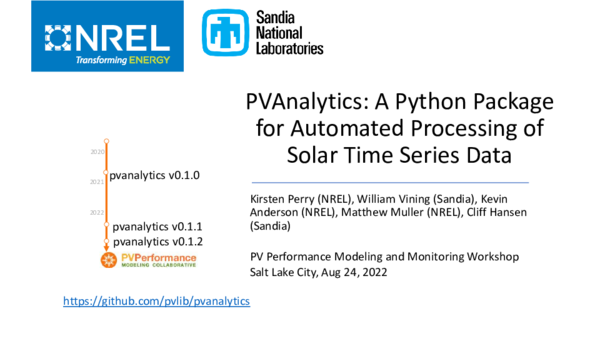 (PDF) PVAnalytics: A Python Package for Automated Processing of Solar Time Series Data