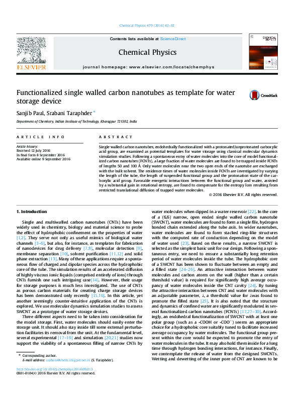 (PDF) Functionalized single-walled carbon nanotubes with enhanced ...