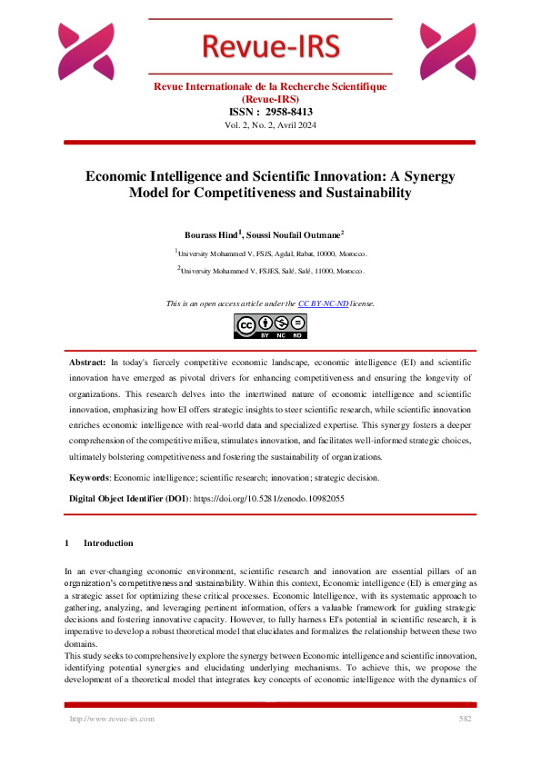 (PDF) Economic Intelligence and Scientific Innovation: A Synergy Model ...
