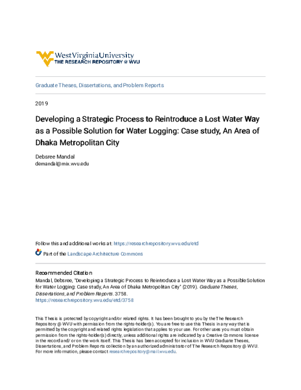 (PDF) Developing a Strategic Process to Reintroduce a Lost Water Way as ...