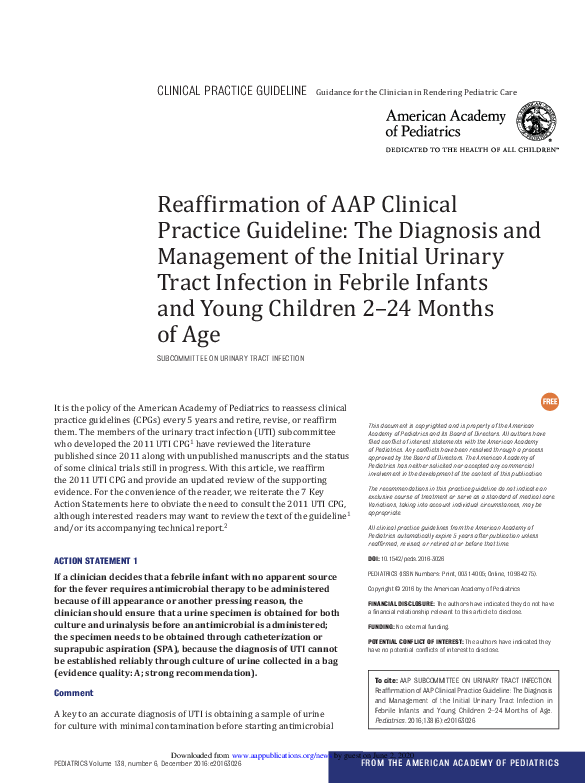 (PDF) Reaffirmation of AAP Clinical Practice Guideline: The Diagnosis and Management of the ...