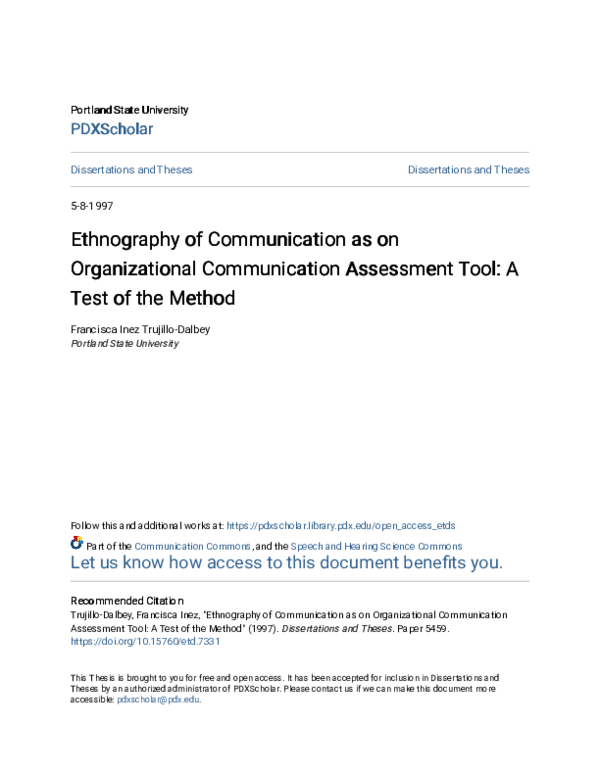 (PDF) Ethnography of Communication as on Organizational Communication ...