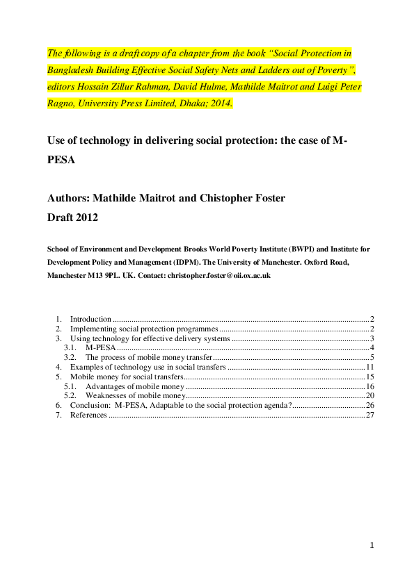 (PDF) Social Protection in Bangladesh: Building Effective Social Safety ...