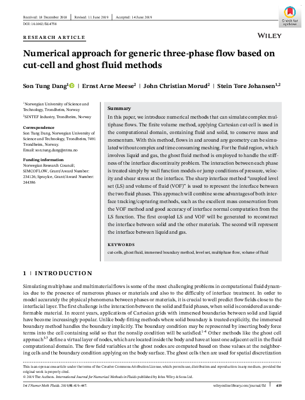 (PDF) Numerical approach for generic three‐phase flow based on cut‐cell ...