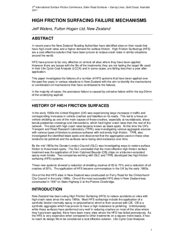 (PDF) High friction surfacing failure mechanisms