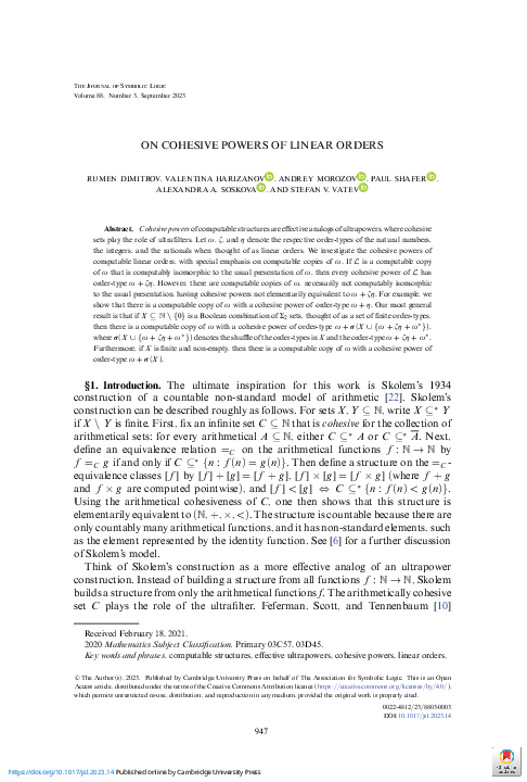 (PDF) On Cohesive Powers of Linear Orders