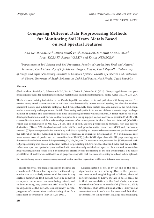 (PDF) Comparing different data preprocessing methods for monitoring ...