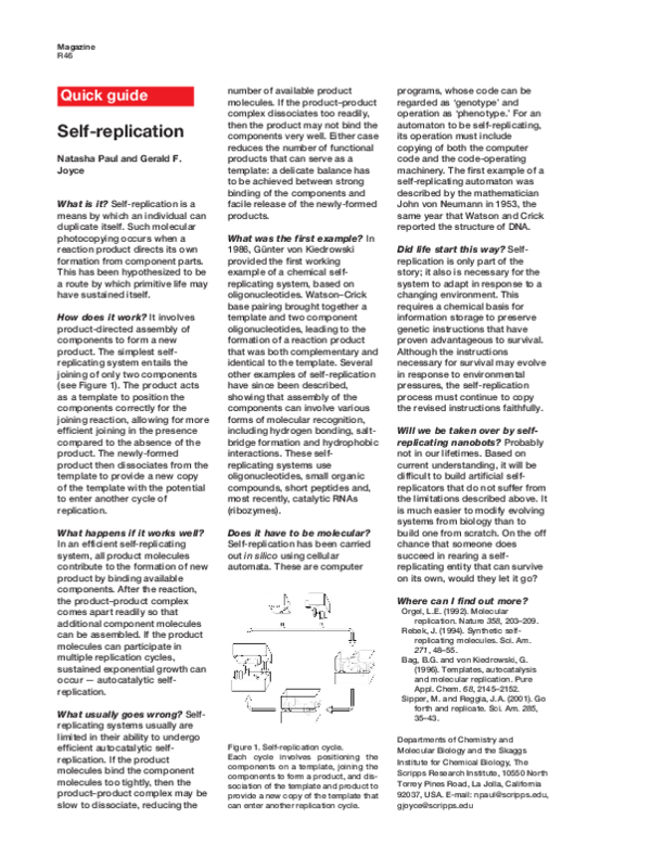 (PDF) Self-replication