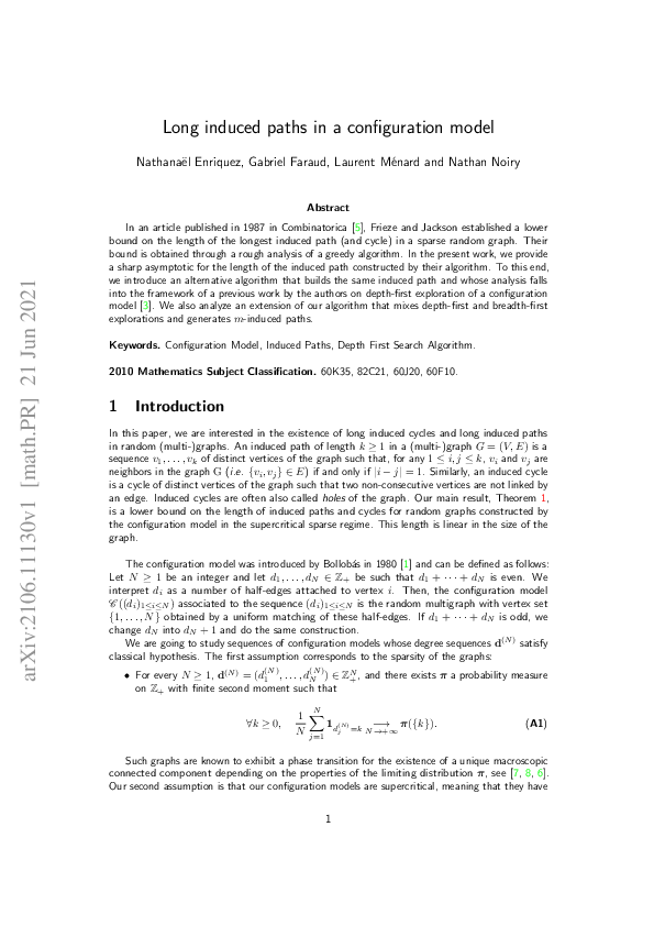 (PDF) Long induced paths in a configuration model