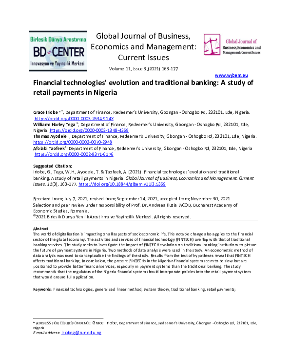 (PDF) Financial technologies’ evolution and traditional banking: A study of retail payments in ...