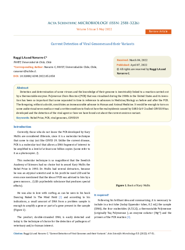 (PDF) Current Detection of Viral Genomes and their Variants