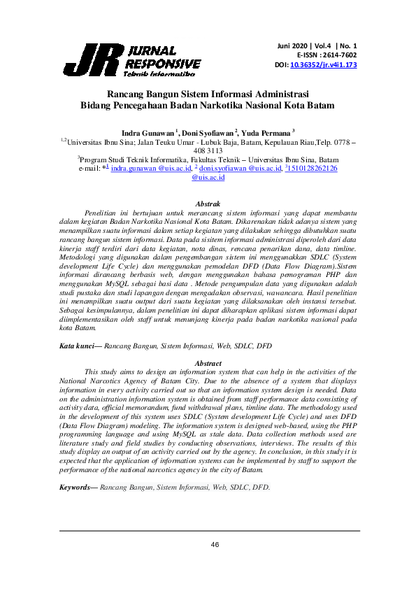 (PDF) Rancang Bangun Sistem Informasi Administrasi Bidang Pencegahaan ...