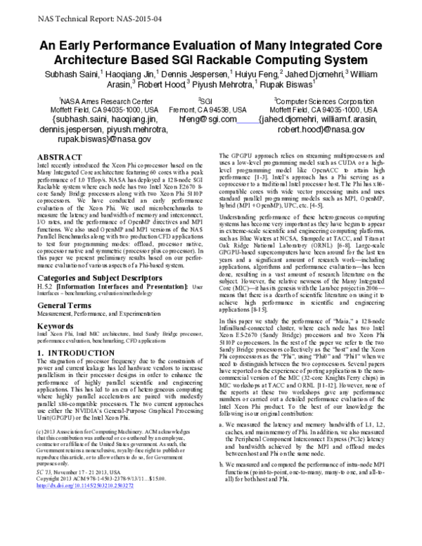 (PDF) An early performance evaluation of many integrated core ...