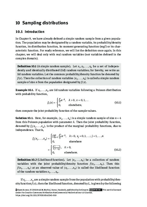 (PDF) Sampling Distributions and Likelihood Functions