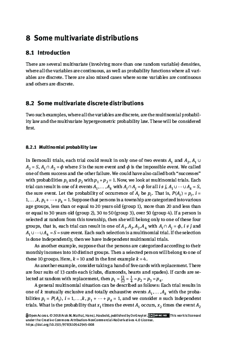 (PDF) Exploring Multivariate Distributions & Properties