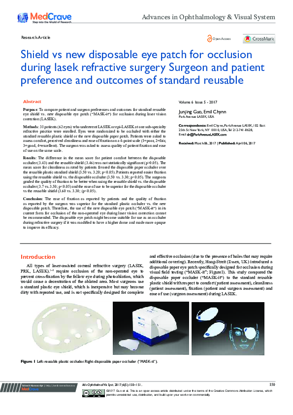 (PDF) Surgeon and Patient Preference and Outcomes of Standard Reusable ...