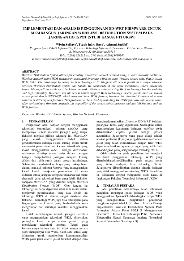 (PDF) Implementasi Dan Analisis Penggunaan DD-WRT Firmware Untuk Membangun Jaringan Wireless ...