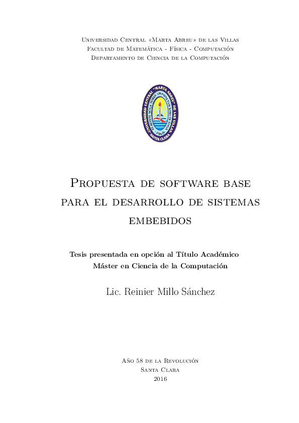(PDF) Propuesta de software base para el desarrollo de sistemas embebidos | Reinier Serrano ...
