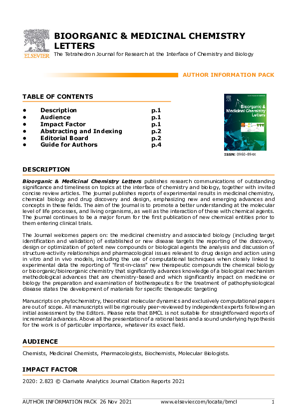(PDF) Bioorganic & Medicinal Chemistry Letters