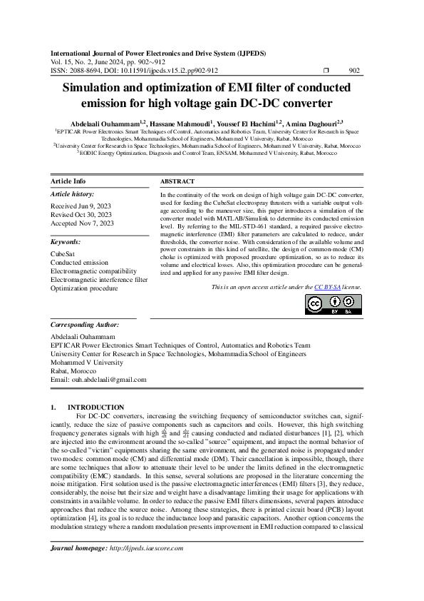 (PDF) Simulation and optimization of EMI filter of conducted emission ...