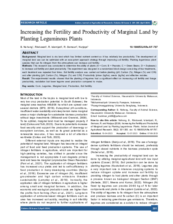 (PDF) Increasing the Fertility and Productivity of Marginal Land by ...