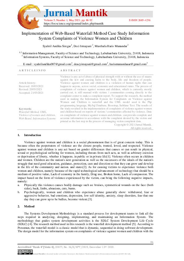 (PDF) Implementation of Web-Based Waterfall Method Case Study Information System Complaints of ...